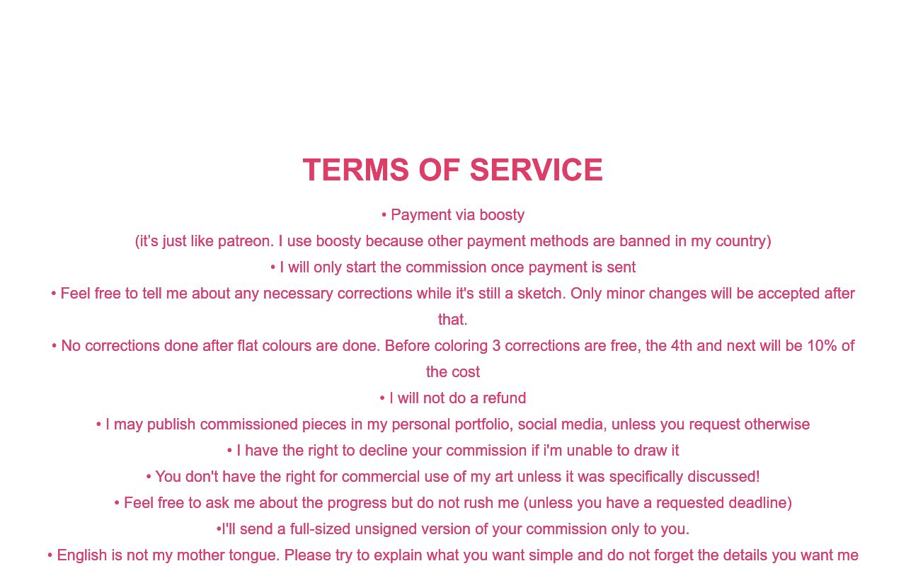 terms of service